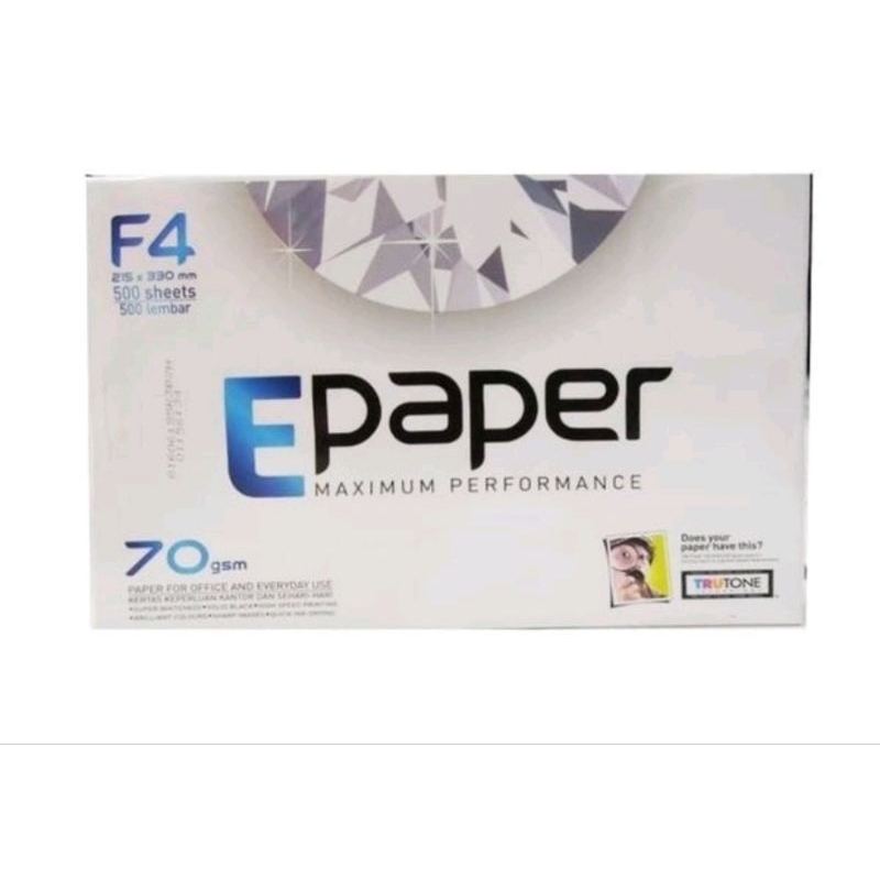 Jual kertas hvs 70 gram folio e-paper harga 1 box isi 5 rim | Shopee ...