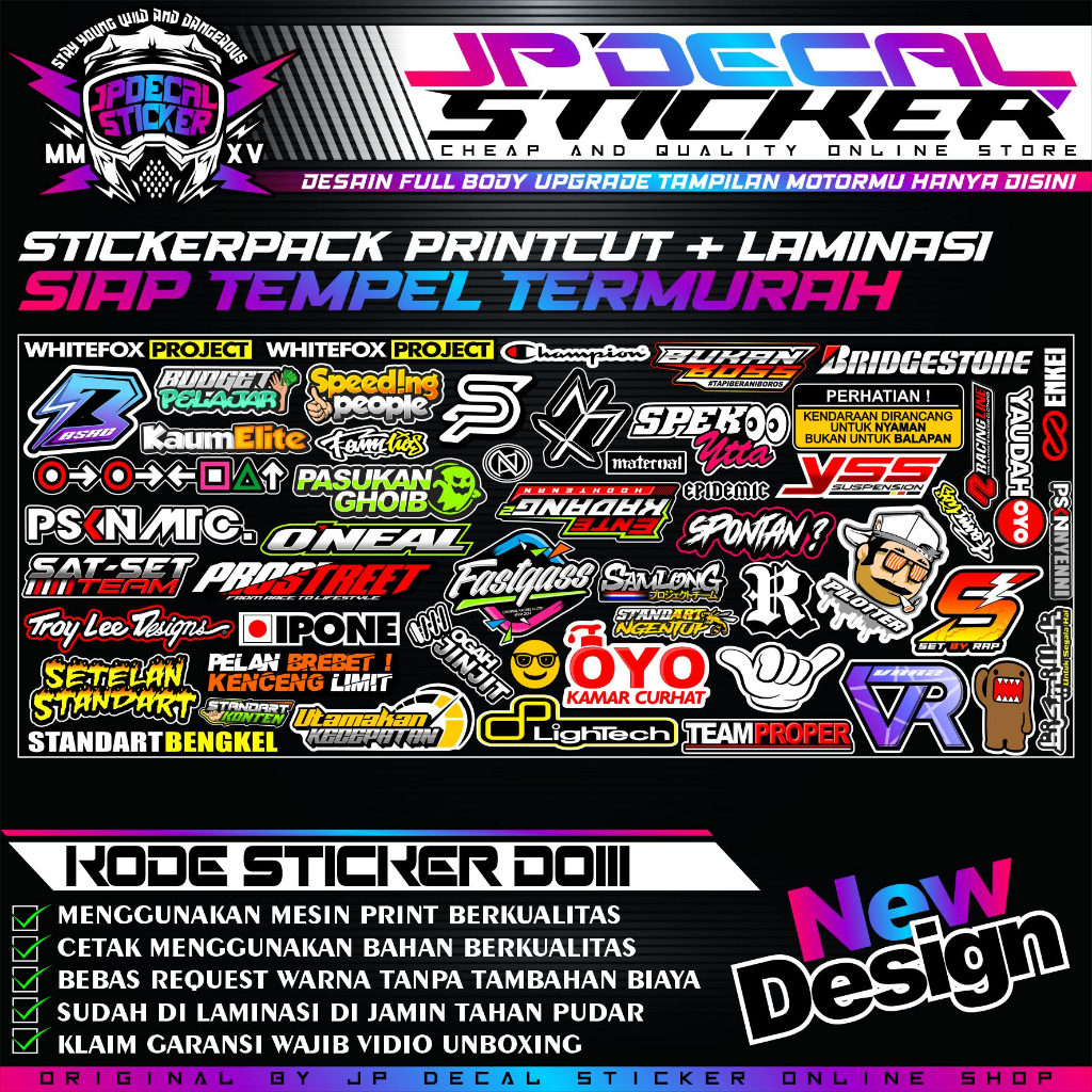 Jual STICKERPACK ISI 55 GAMBAR LOGO LEBIH SUDAH LAMINASI DAN CUT SUDAH ...