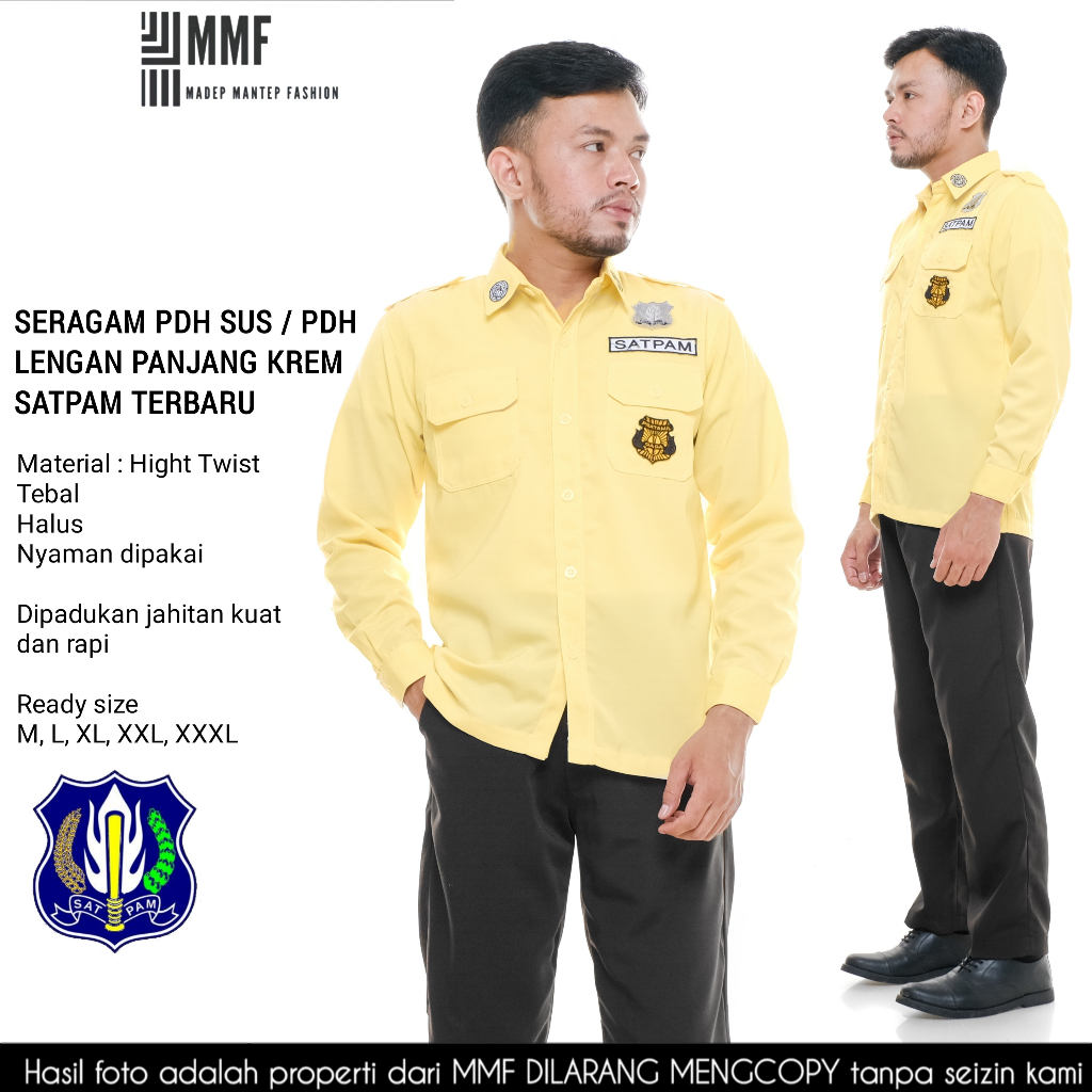 Jual Baju Seragam Satpam Security Krem Terbaru Kualitas Terbaik Seragam Lengan Panjang SATPAM ...