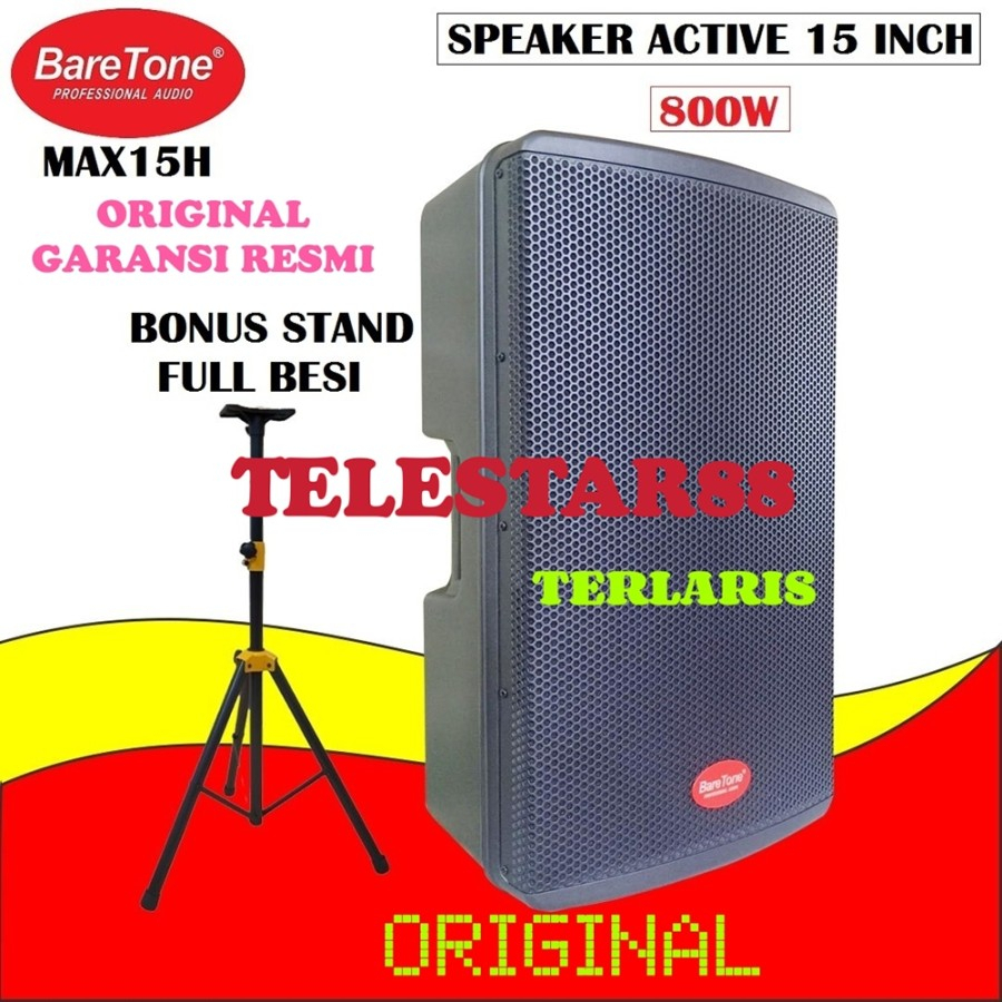 Jual SPEAKER AKTIF 15 INCH BARETONE MAX15H RMS 800 WATT ORIGINAL SATUAN | Shopee Indonesia