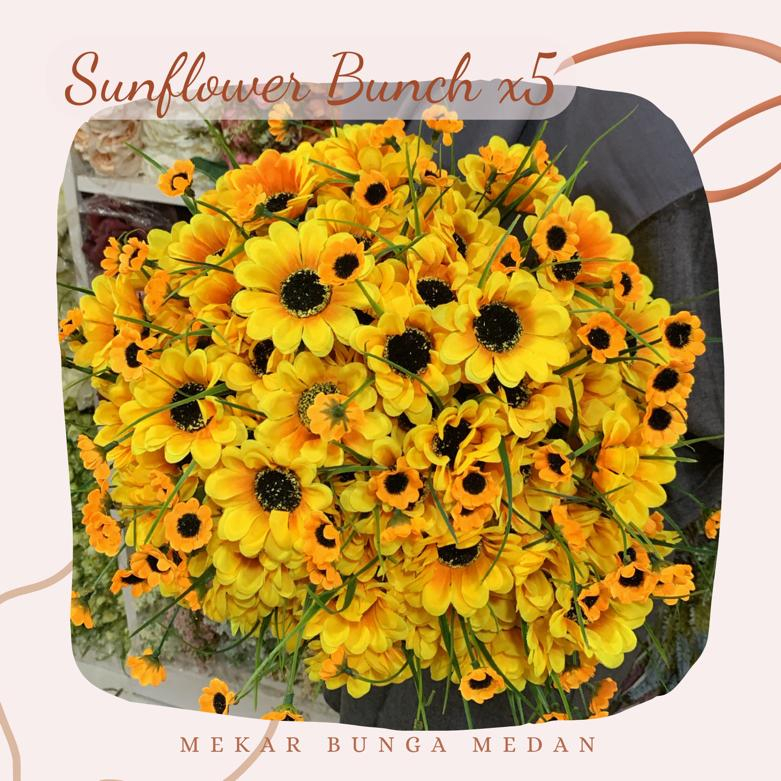Jual (M 91) - Bunga Artifisial Sunflower Bunch / Matahari x5 Kuntum ...