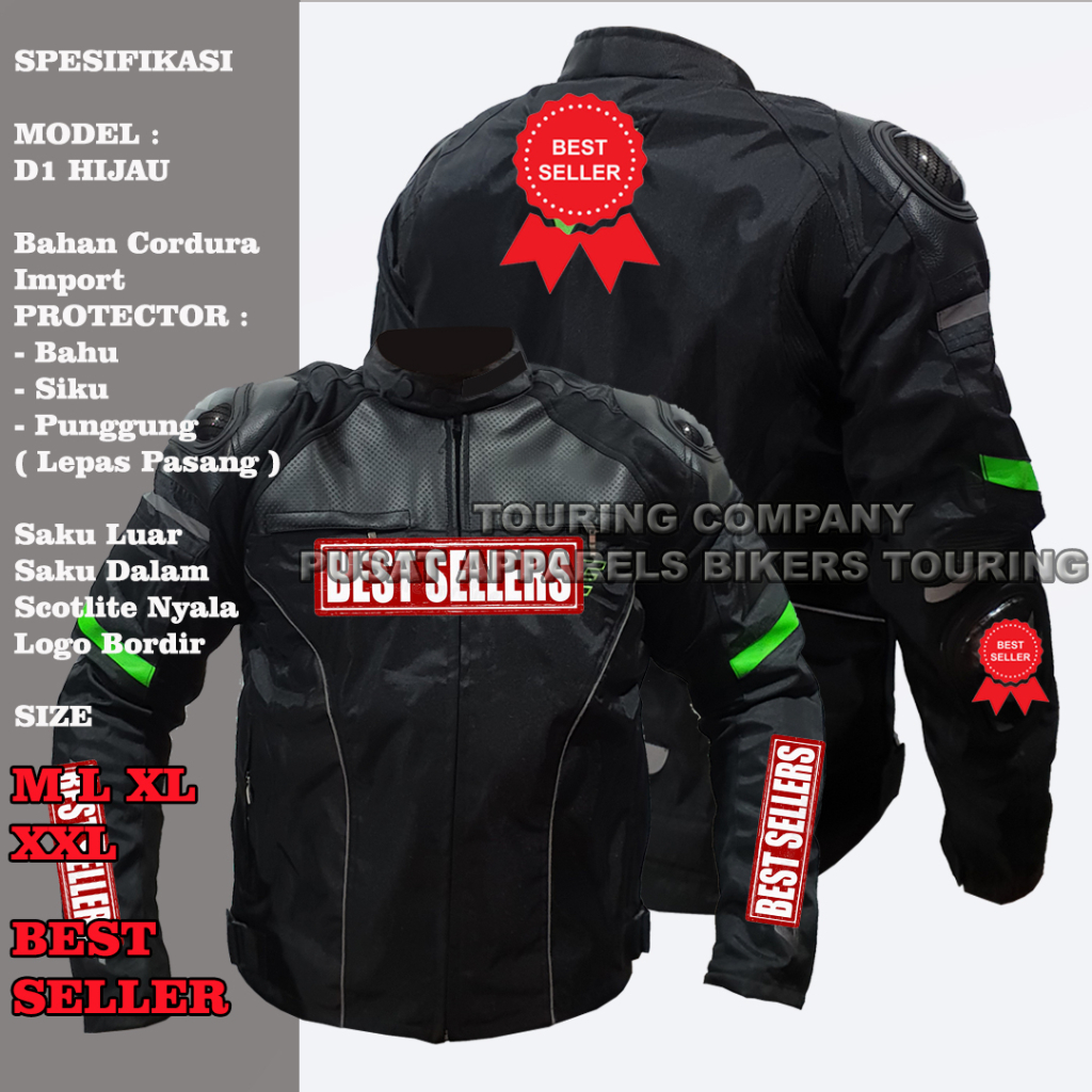 Jual Jaket Touring Motor Hitam Stabilo Full Protector Touring Company ...