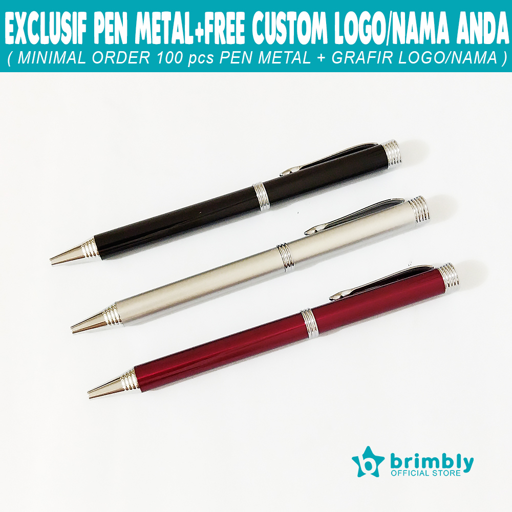 Jual Brimbly Custom Grafir | Minimum Order 50 pcs Exclusive Pen Metal ...