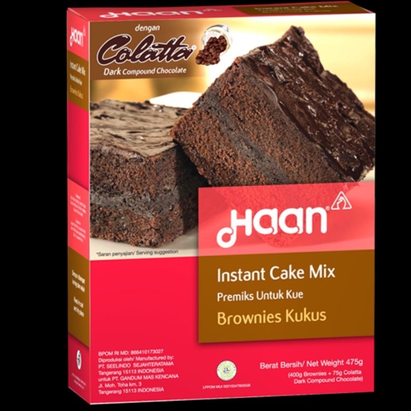 Jual HAAN INSTANT CAKE MIX BROWNIES /BLACK FOREST KUKUS 475GR | Shopee ...