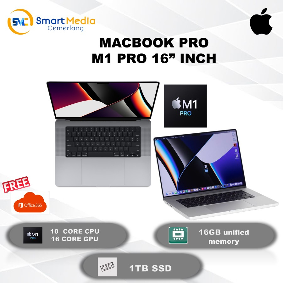 Jual MACBOOK PRO M1 2021 16" INCHI - 10 CORE CPU - 16 CORE GPU - 16GB - 1TB SSD - MAC OS ...