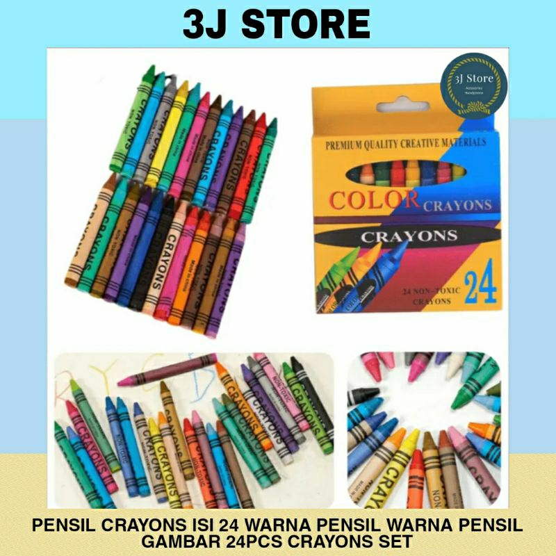 Jual PENSIL CRAYONS ISI 24 WARNA PENSIL WARNA PENSIL GAMBAR 24PCS ...