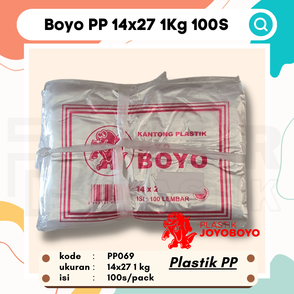Jual BOYO MERAH PP 14X27 27X14 1KG BENING ISI 100 KANTONG PLASTIK TEBAL ...