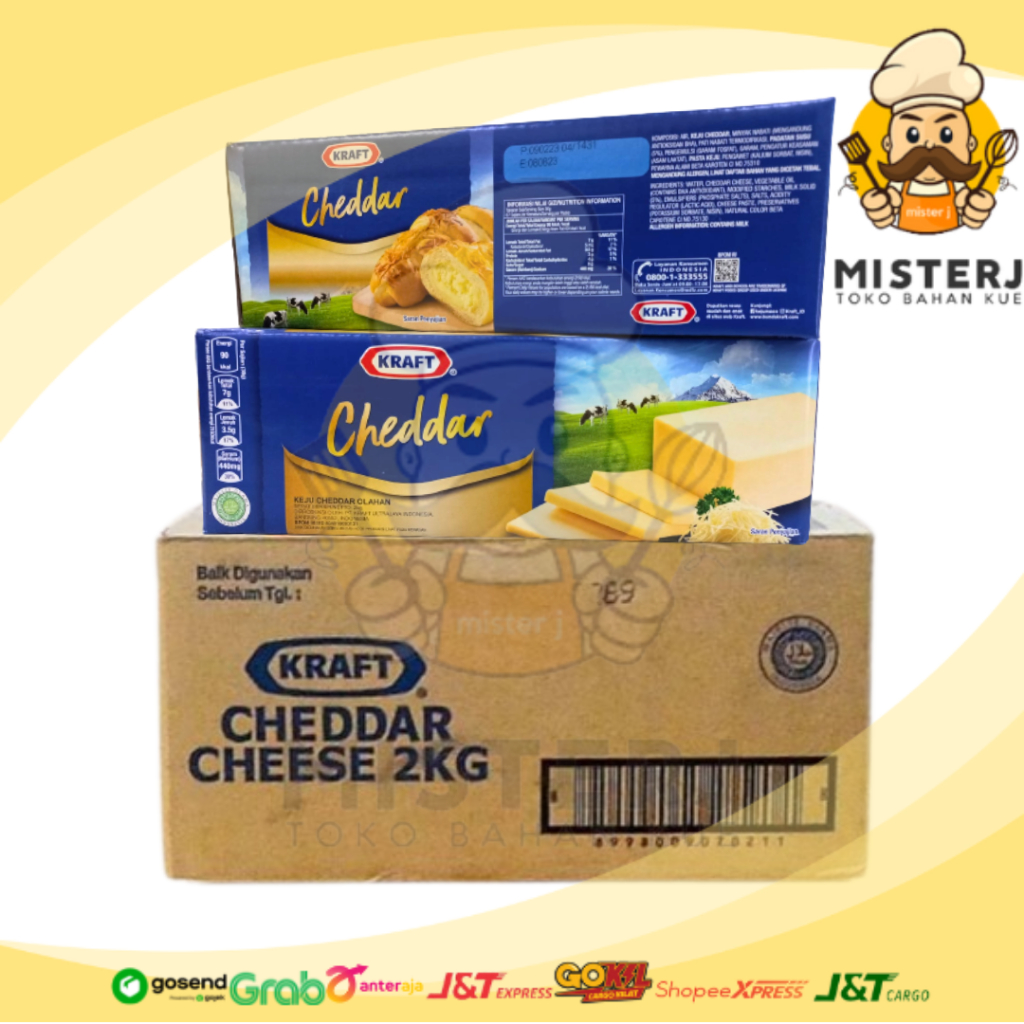 Jual Kraft Cheese Cheddar Kemasan Baru 2Kg ED 11-2025 | 1 Ctn | 1 ...