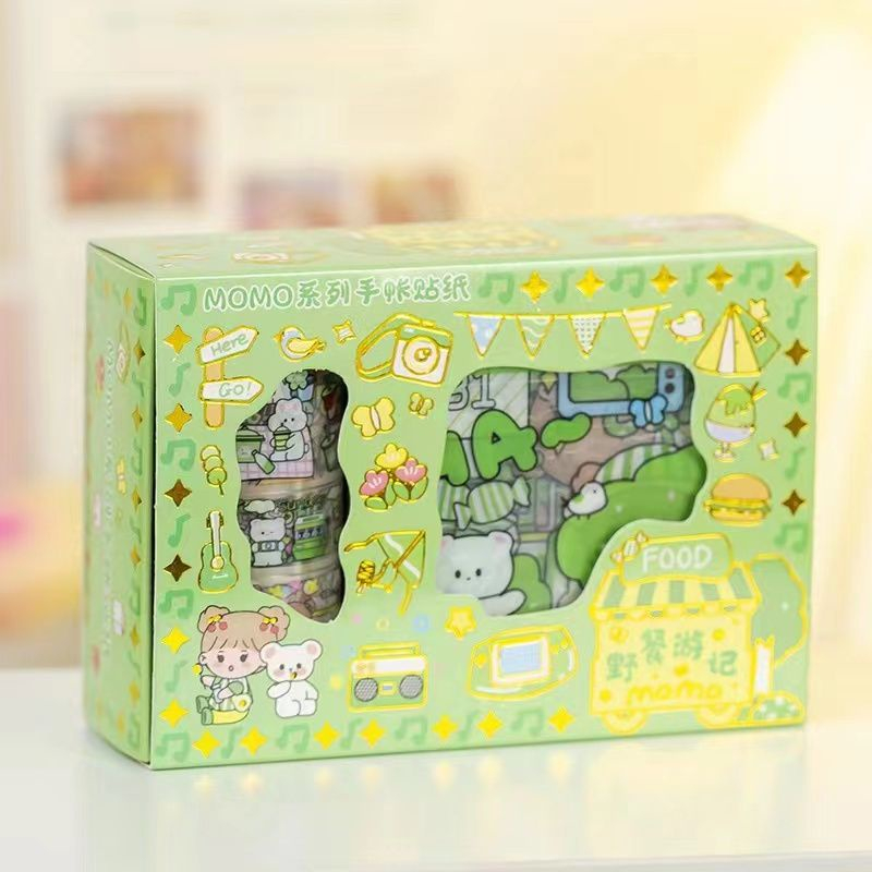 Jual Stiker BOX 2D Tempel Lucu 4 Warna Isi 100 Lembar Anti Air Design ...