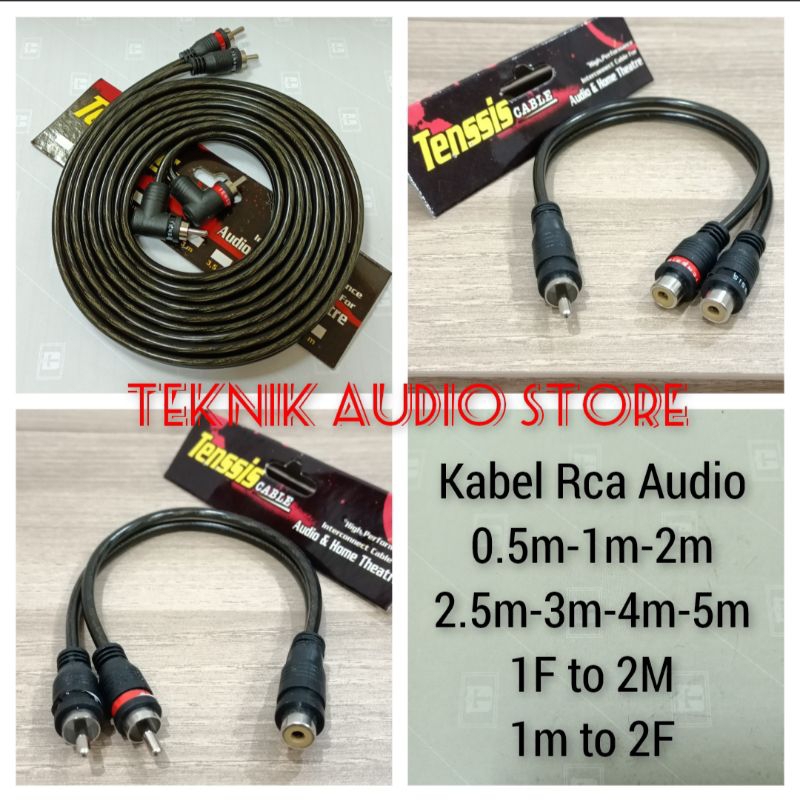 Jual Ready Stock Kabel RCA TENSSIS Copper 0.5m-1m-2m-2.5m-3m-4m-5m-1F2M-1M2F | Shopee Indonesia