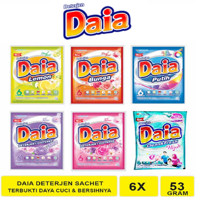 Jual DAIA DETERGENT POWDER SACHET 47GR | Shopee Indonesia