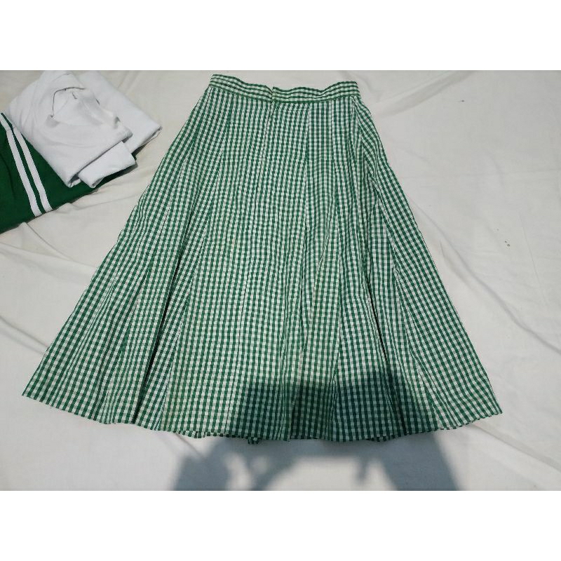 Jual Rok Kotak Hijau Seragam Sekolah Santa Ursula Preloved | Shopee Indonesia