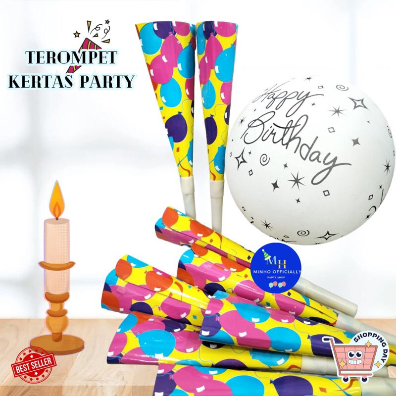 Jual TEROMPET kERTAS PARTY -PACK ISI (8pcs) | Shopee Indonesia