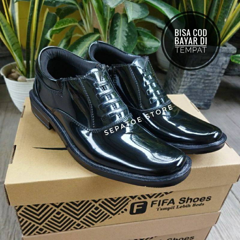 Jual Sepatu PDH Pria Hitam Kilap Sepatu PDH TNI Polri Satpam Security ...