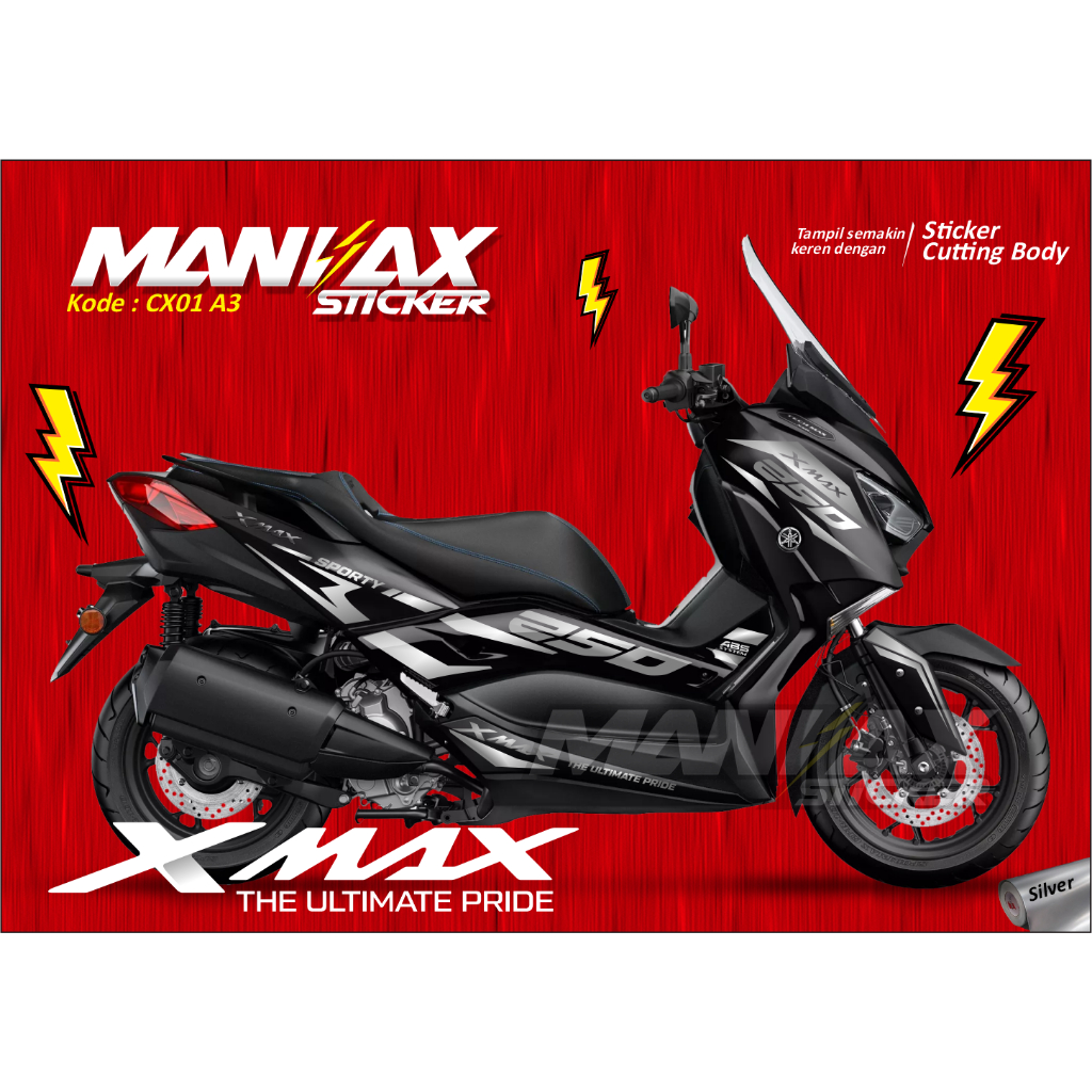 Jual STIKER CUTTING YAMAHA XMAX BLACK - AKSESORIS CUTTING XMAX STICKER ...