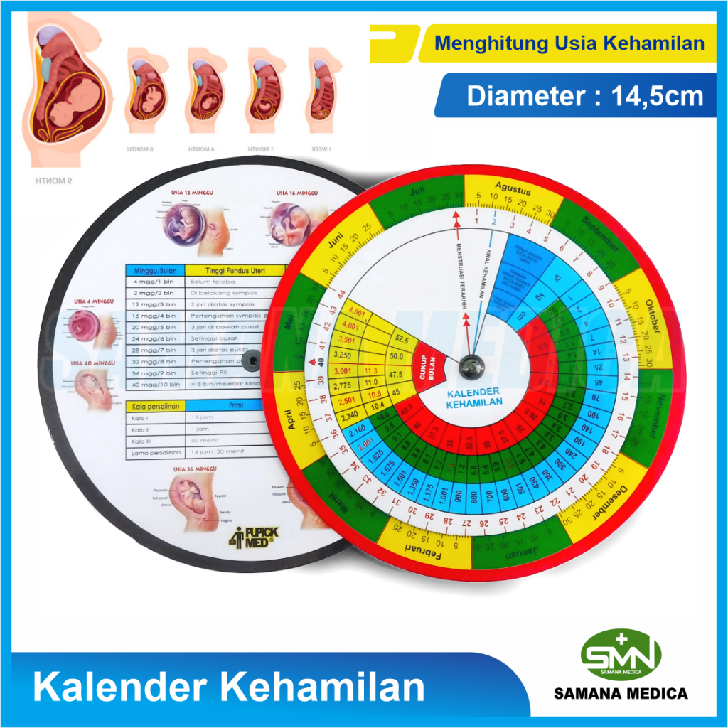 Jual Kalender Kehamilan Kalkulator Menghitung Usia Kehamilan / Kalender ...