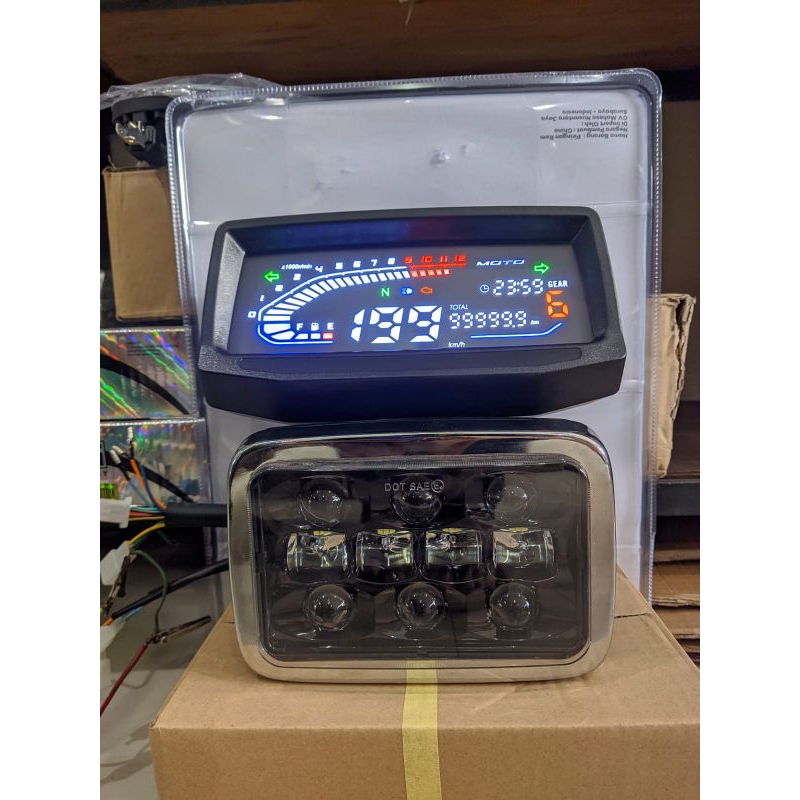 Jual paket lampu kotak set batok set spidometer digital gl pro gl mex ...