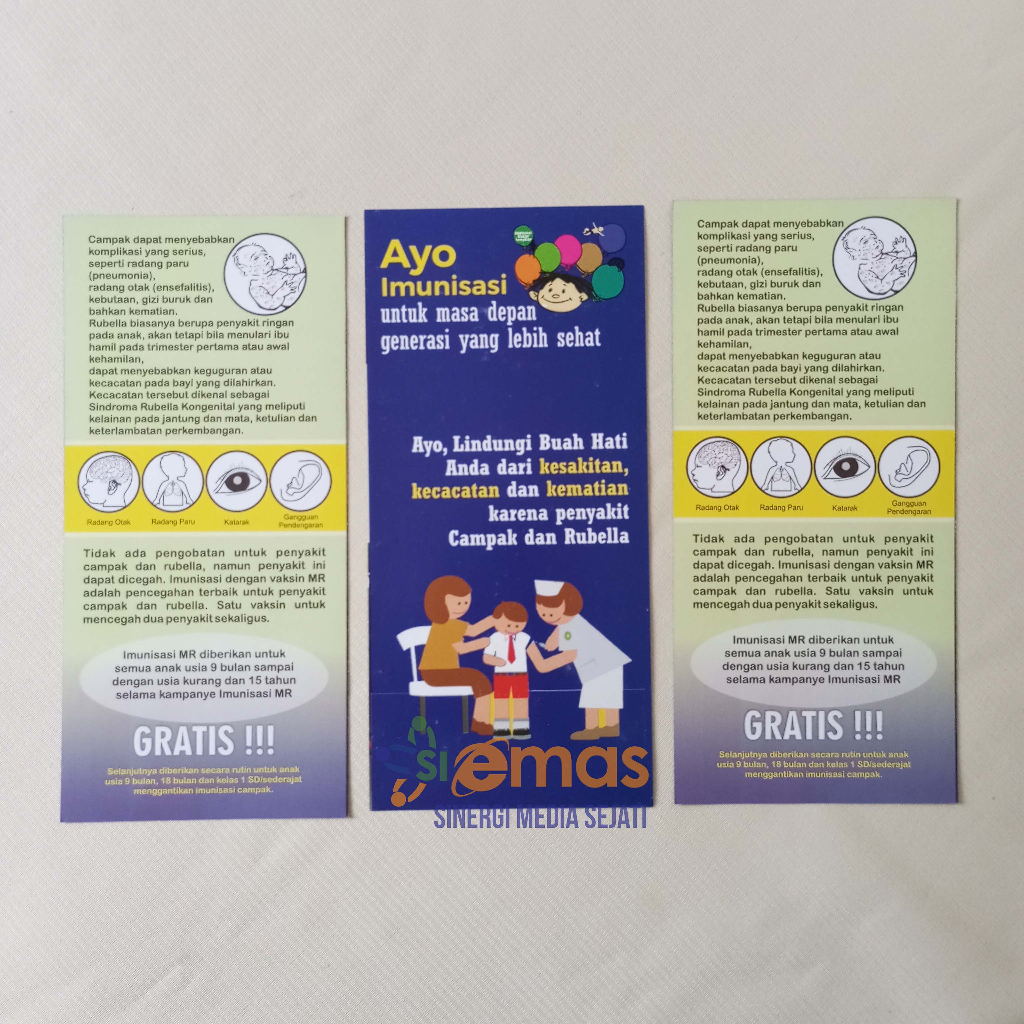 Jual Flyer Promkes Imunisasi MR Rubella / Campak Rubella | Brosur ...