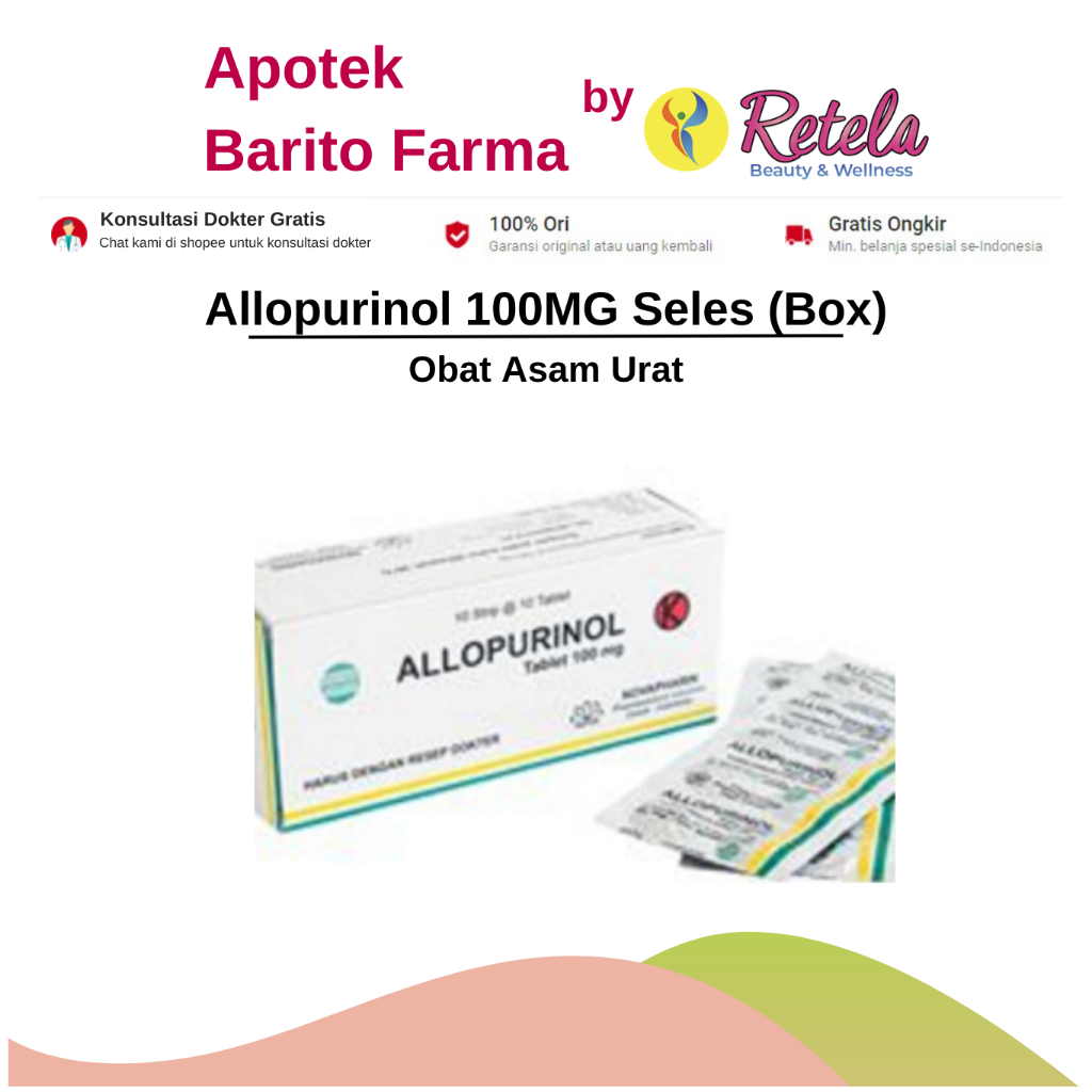 Jual ALLOPURINOL 100MG 1 STRIP 10 TABLET | Shopee Indonesia