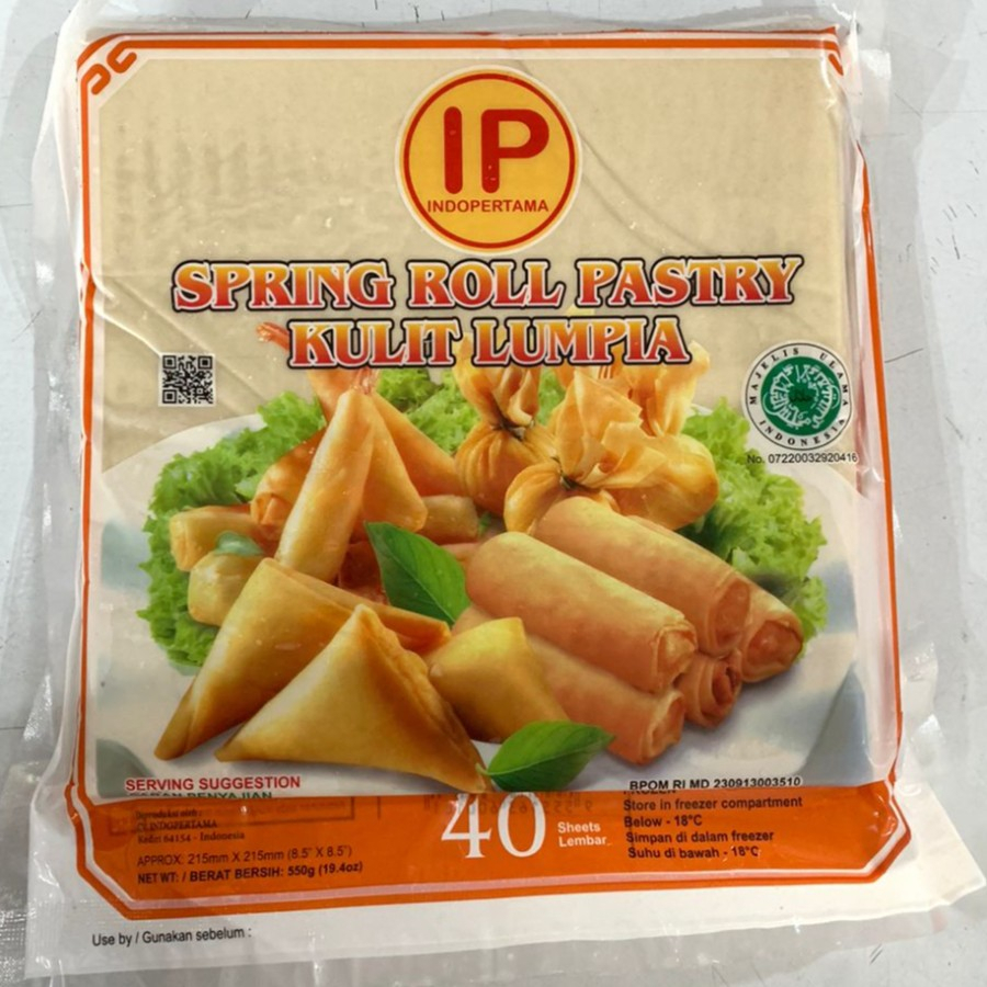 Jual IP Kulit Lumpia/Spring Roll Pastry 21cm (40 Lembar) 550 Gr ...