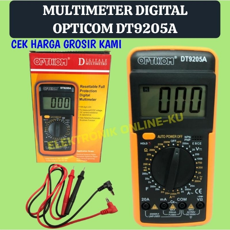 Jual MULTIMETER DIGITAL OPTICOM DT9205A | Shopee Indonesia