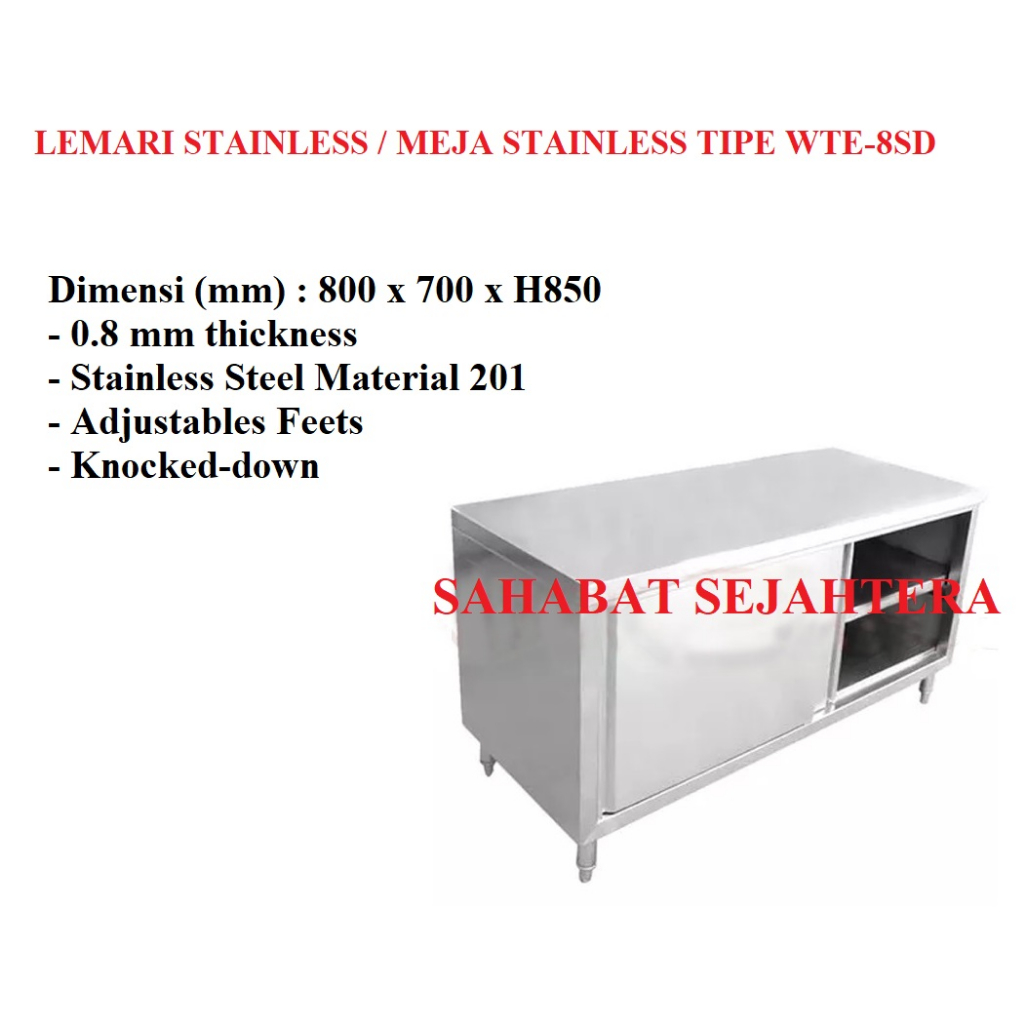 Jual Lemari Stainless / Lemari Dapur / Meja Stainless TIPE WTE-8SD ...