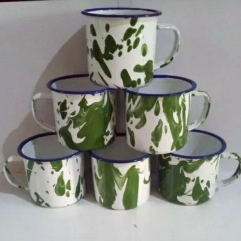 Jual Cangkir Seng Kembang Cangkir Gelas Mug Enamel Seng Bunga Polos ...