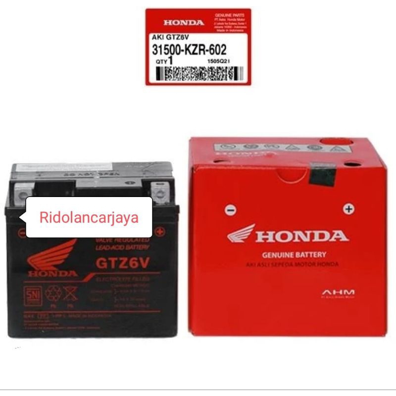 Jual ACCU AKI BATTERY GTZ6V VARIO 125 fi 31500-KZR-602 ORIGINAL HONDA ...