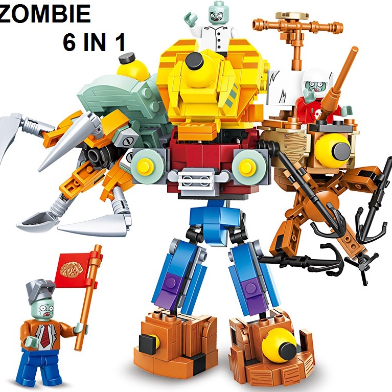 Jual DIY 1 BOX 6 SET - MAINAN ANAK BOY SUSUN BRICK 6IN1 ZOMBIE ROBOT ...