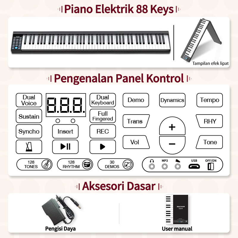 Jual Benston Music- 88-key folding piano, smart electric piano 88-key ...