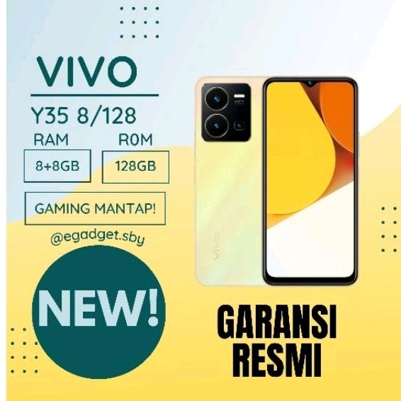 Jual VIVO Y35 8+8/128GB GARANSI RESMI | Shopee Indonesia