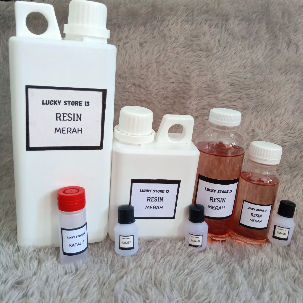 Jual RESIN MERAH 100gr 250gr 500gr + Katalis Kerajinan Resine Recin ...