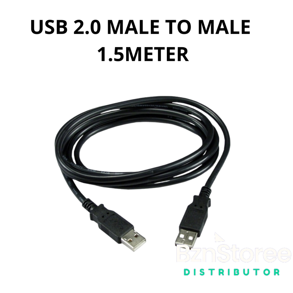 Jual KABEL USB 2.0 MALE TO MALE 1.5METER / USB 2.0 M TO M HITAM /USB 2. ...
