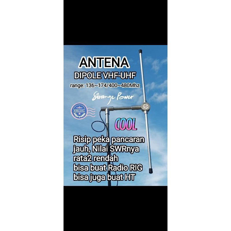 Jual ANTENA DIPOLE VHF-UHF kabel pendek ujungnya sdh terpasang i-konektor | Shopee Indonesia