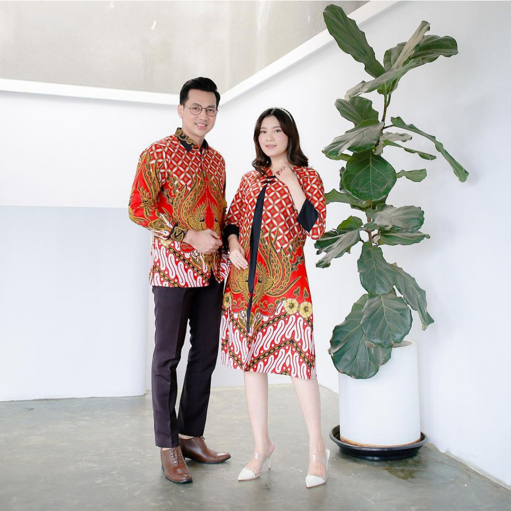 Jual Benang Raja Batik Couple Pria Wanita Motif Mahkota Bunga ...