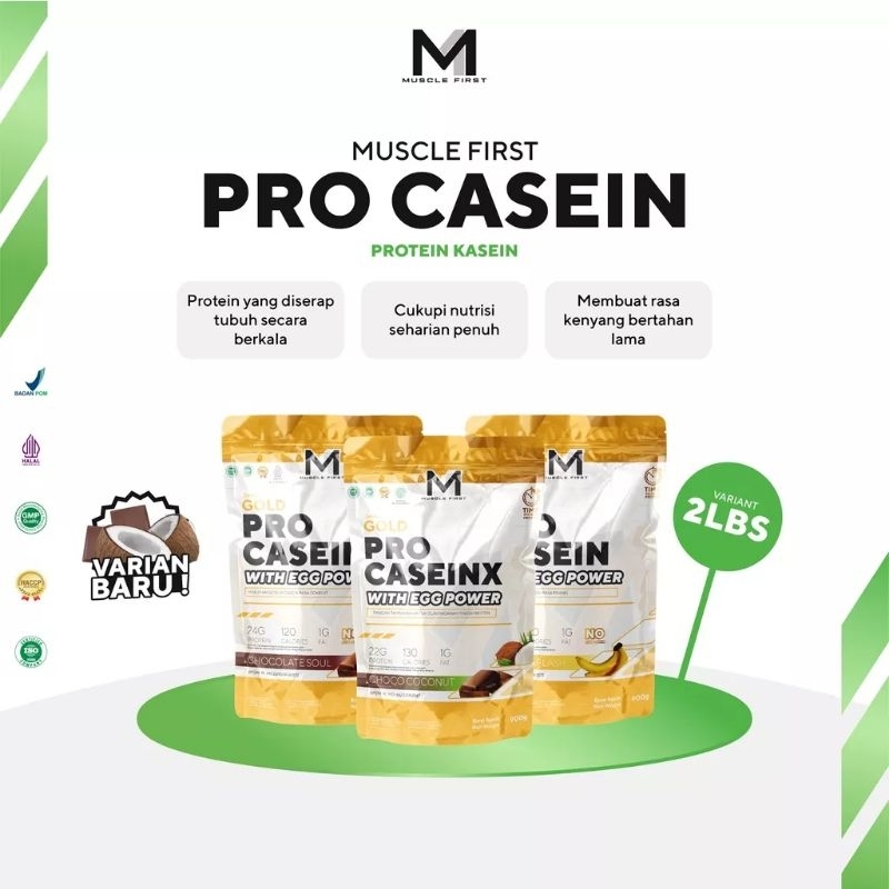 Jual Muscle First Pro Gold Casein With Egg Power 2Lbs M1 Whey Protein ...
