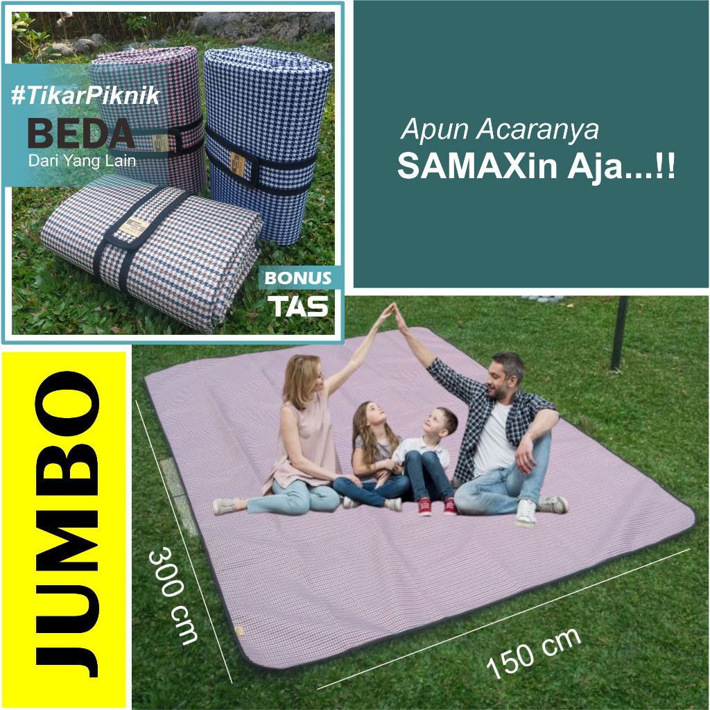 Jual Tikar Piknik Lipat Waterproof Jumbo 300 x 150 cm | Shopee Indonesia