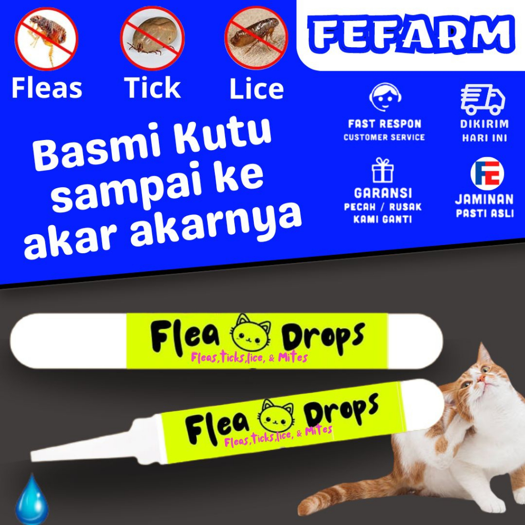 Jual Pembasmi Kutu Kucing Alami Flea Drops Tetes Kutu Kucing Hewan ...