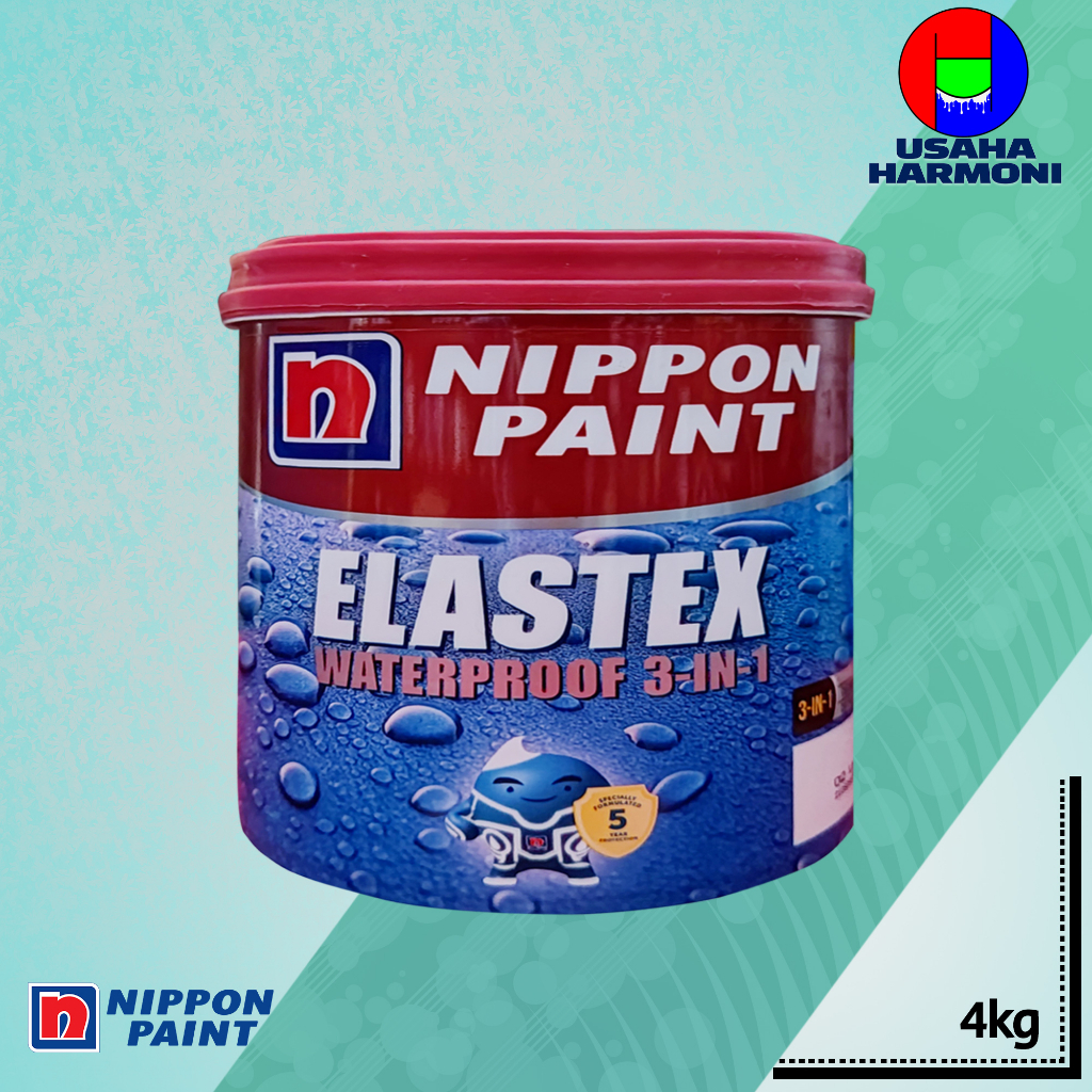 Jual Cat Tembok Nippon Elastex Waterproof 3 IN 1 | Ukuran : 3,5L ...