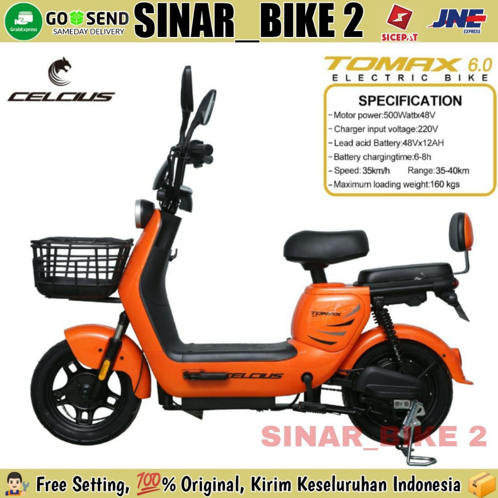 Jual Sepeda Listrik CELCIUS TOMAX 6.0 & TOMAX X3 Electric E Bike 500 ...