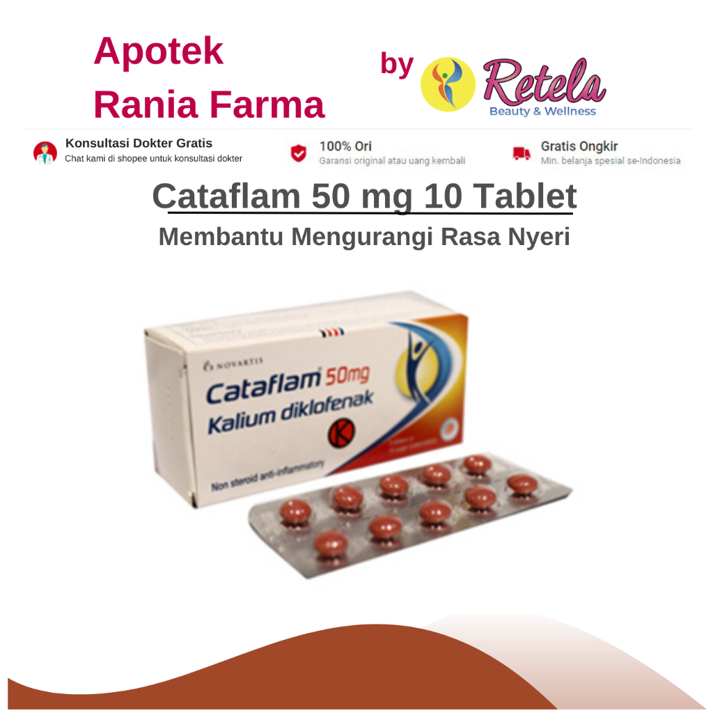 Jual CATAFLAM 50MG 1 BLISTER ISI 10 TABLET | Shopee Indonesia