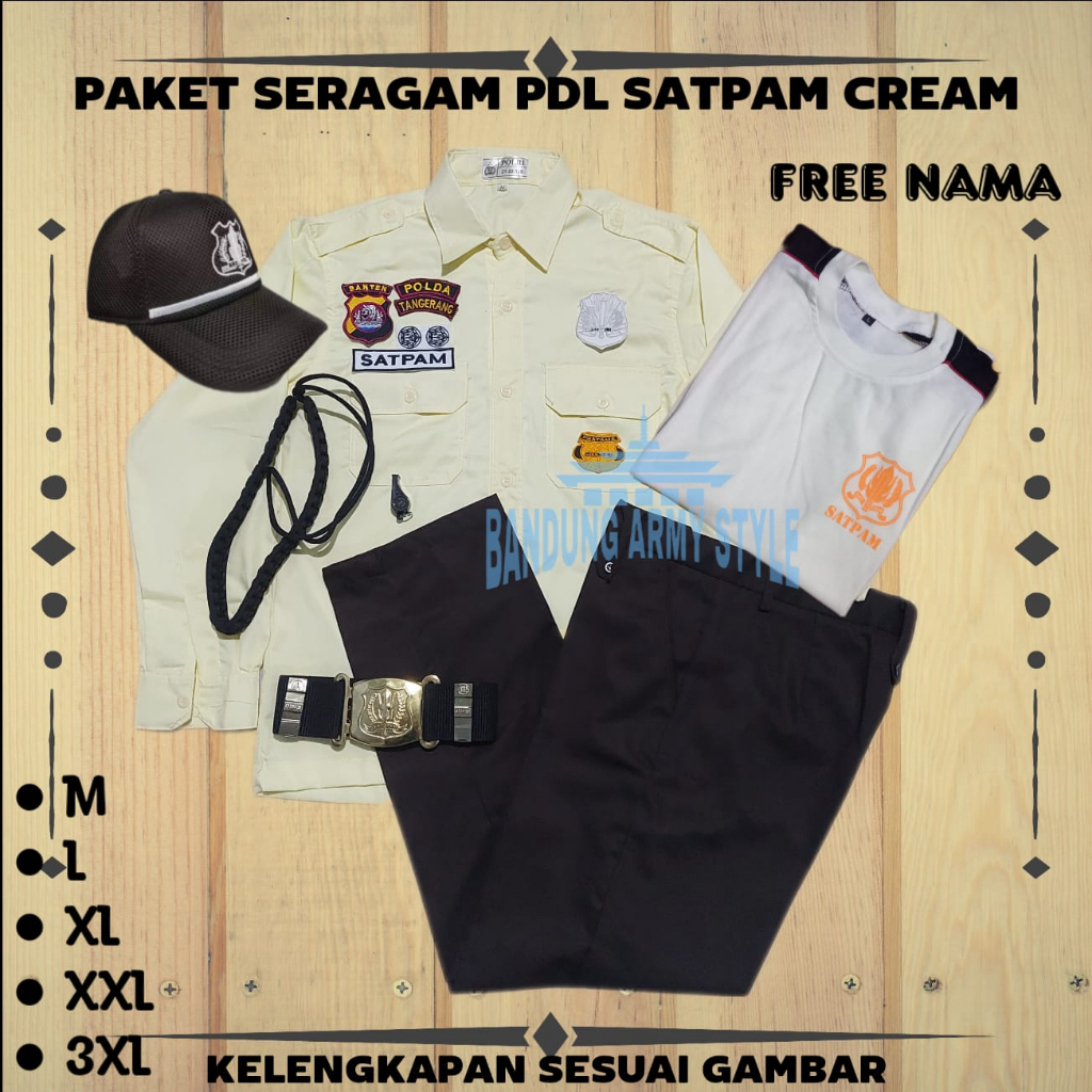 Jual PDH SATPAM / SERAGAM SATPAM CREAM/ SATPAM PDL / KEMEJA SATPAM / STELAN SATPAM | Shopee ...