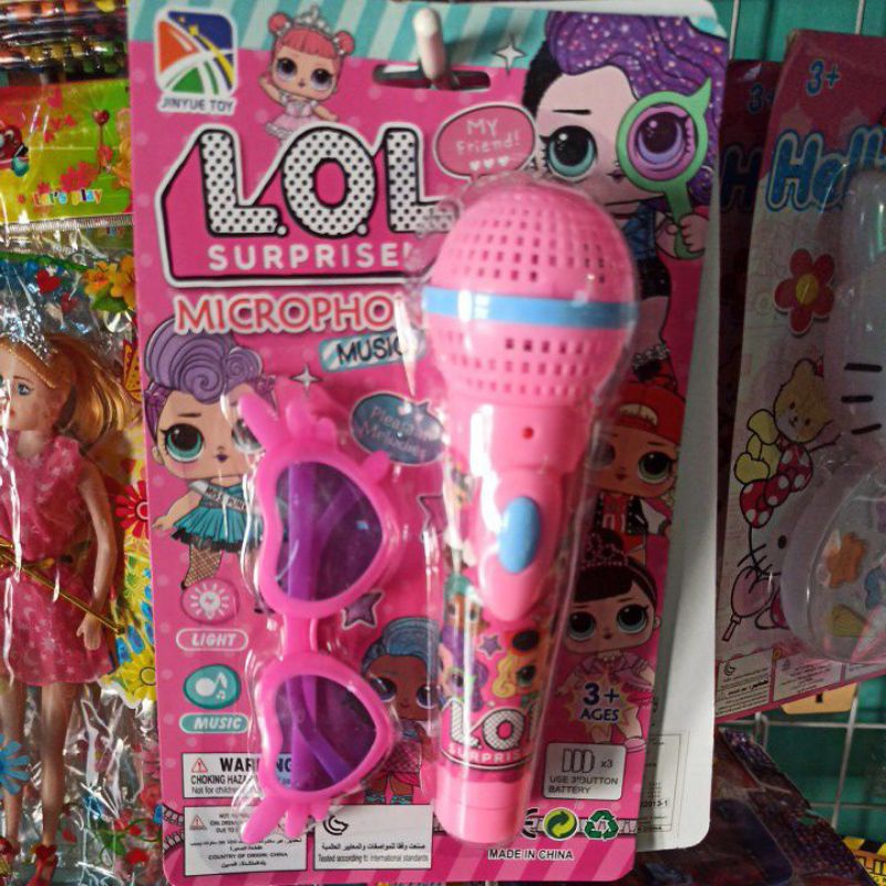 Jual MAINAN ANAK PEREMPUAN MICROPHONE MIC DAN KACAMATA BATERAI mik ...
