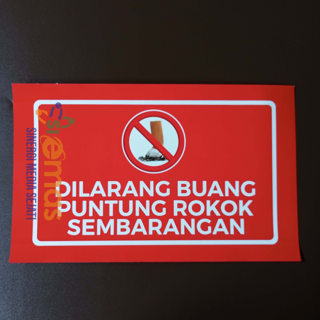 Jual Stiker Dilarang Buang Putung Rokok Sembarangan | Sticker Larangan ...