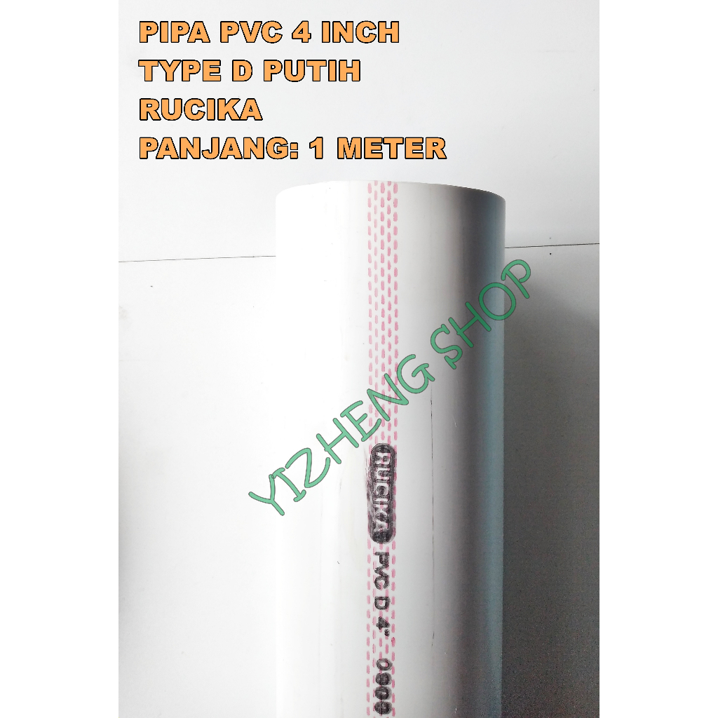 Jual PIPA PVC 4 INCH TYPE D PANJANG 1M RUCIKA - PUTIH | Shopee Indonesia