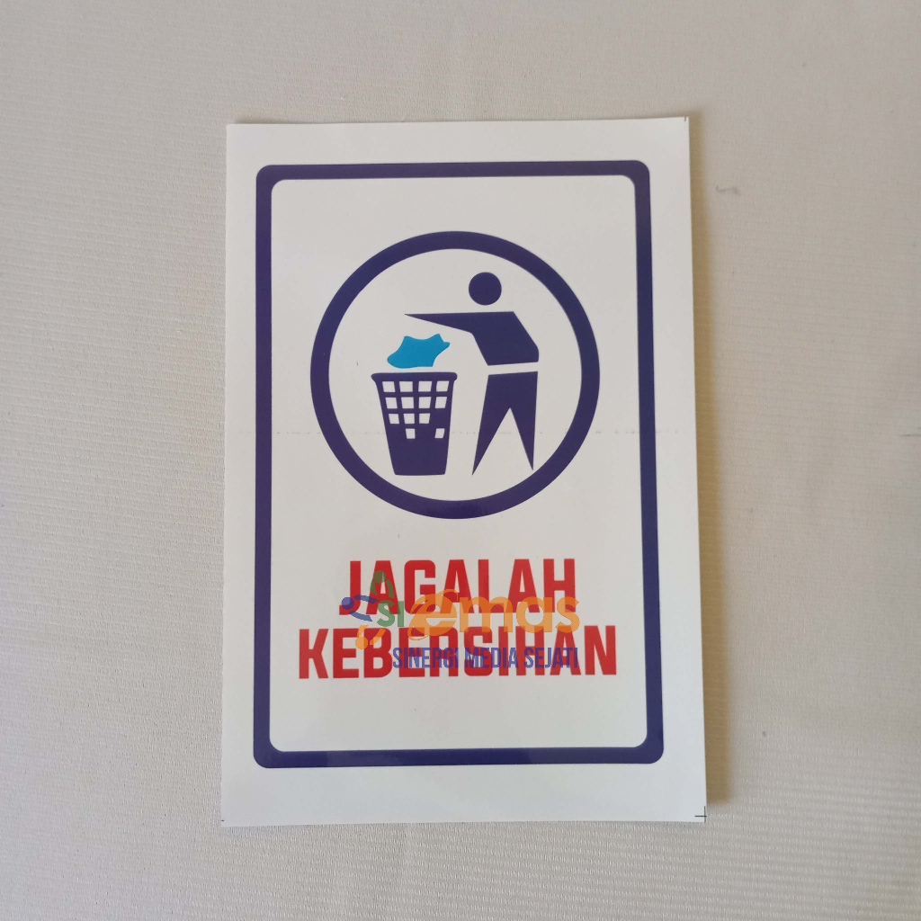 Jual Stiker Jagalah Kebersihan | Stiker Jagalah Kebersihan | Stiker ...