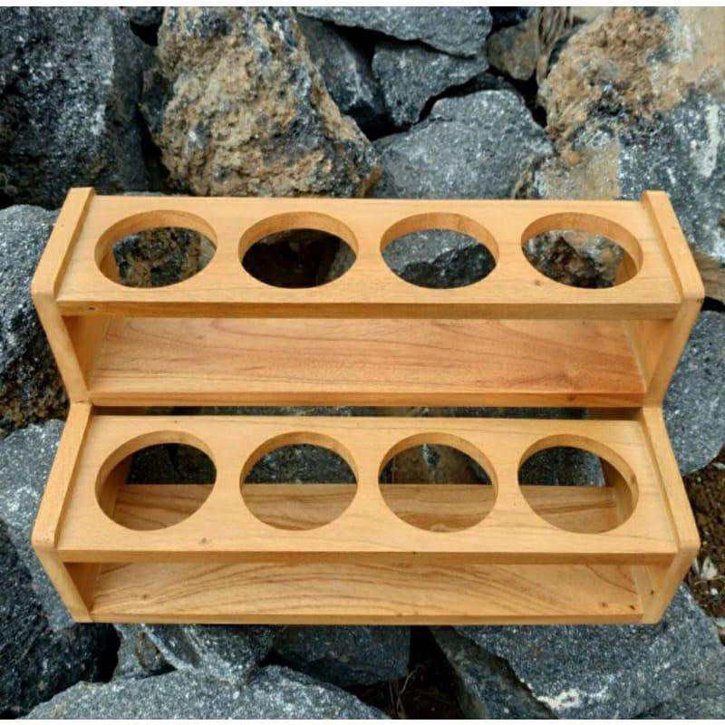 Jual Wadah Botol Kayu Jati Tingkat Model Tangga | Shopee Indonesia