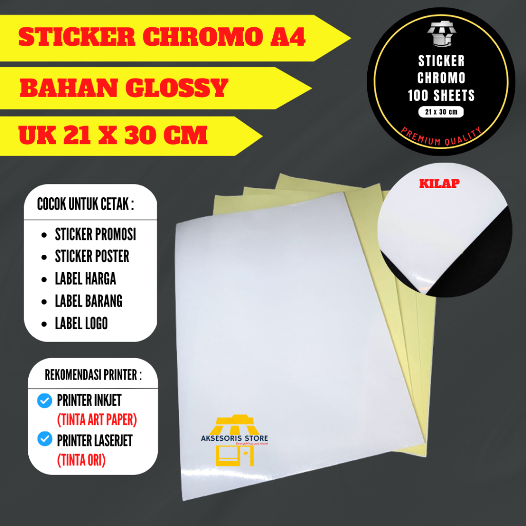 Jual STIKER LABEL A4 ISI 100 LEMBAR / KERTAS STICKER A4 | Shopee Indonesia
