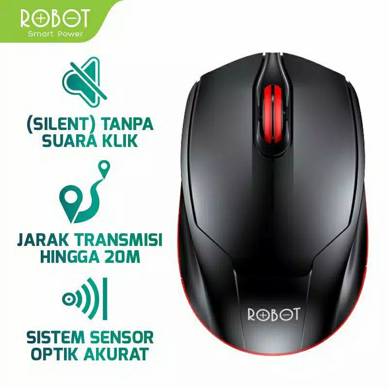 Jual Mouse Wireless ROBOT M310 Silent Klik 2.4G | Shopee Indonesia