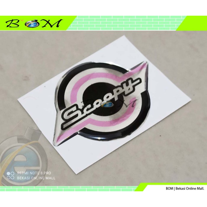 Jual emblem logo timbul tulisan honda scoopy chrome krum silver pink ...